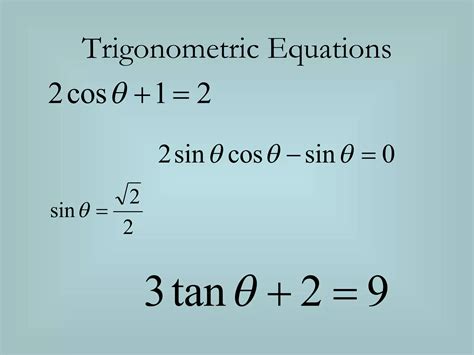 Trig Equations For Upload PPT Physics Science