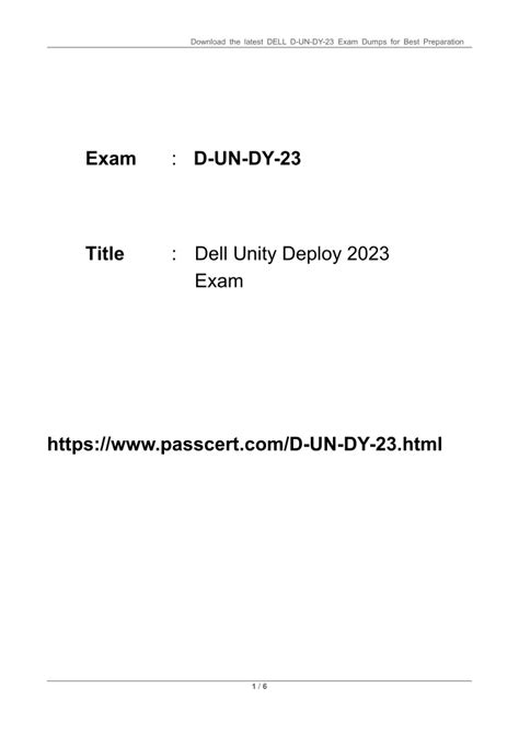 Ppt D Un Dy 23 Dell Unity Deploy 2023 Exam Dumps Powerpoint Presentation Id12611675
