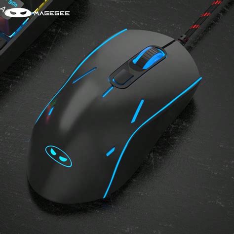 Magegee Magegee 1pc G12 Blackwired Mute Gaming Mouse 7 Colors Breathing Led Backlit Mouse 6
