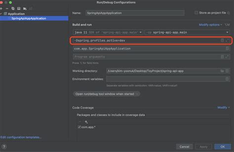 Intellij 스프링부트 Active Profile 설정