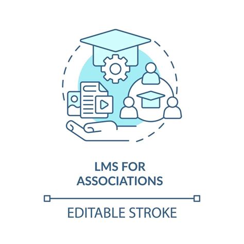 Learning Management System For Associations Blue Concept Icon Lms
