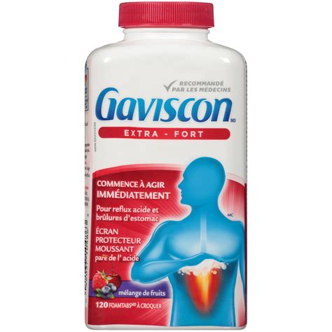 Gaviscon Extra Strength Tablets 120 Count Chewable Foaming Antacid Tablets For Day And Night