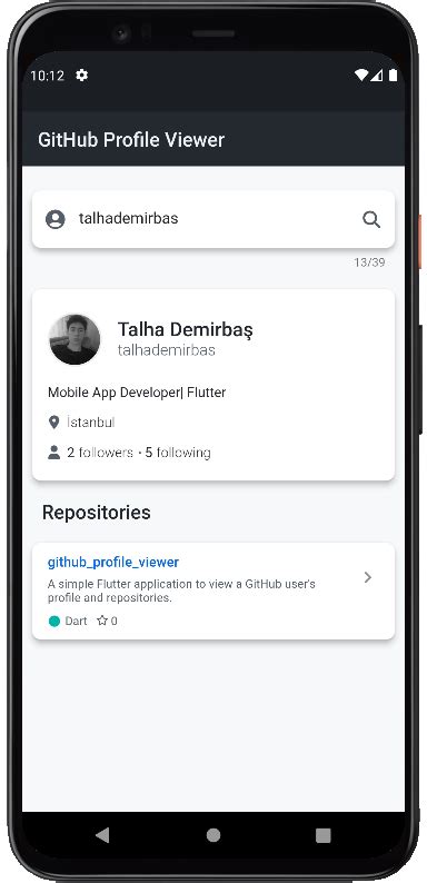 Github Talhademirbas Github Profile Viewer A Simple Flutter Application To View A Github User