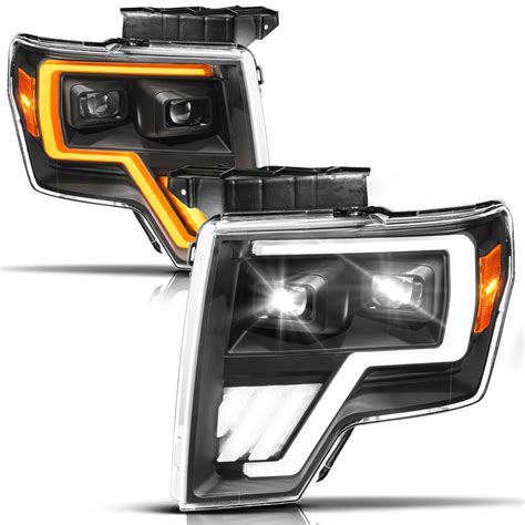 Anzo Ford F 150 09 14 Full Led Projector Plank Headlights Black W Ini