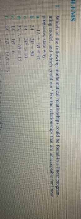 Solved Blems 1 Which Of The Following Mathematical