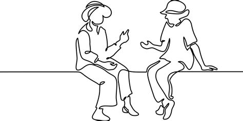 Two Older Ladies Talking Royalty Free Vector Image