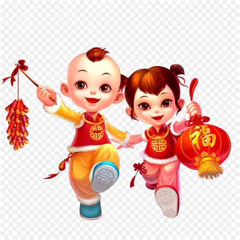 拿着灯笼和鞭炮的小朋友png图片素材下载图片编号8562031 Png素材网