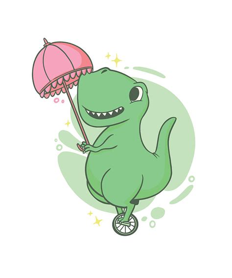 T Rex Unicycle Digital Art By Me Fine Art America