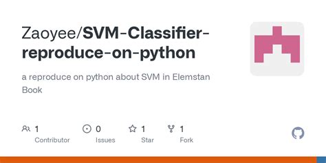 github zaoyee svm classifier reproduce on python a reproduce on