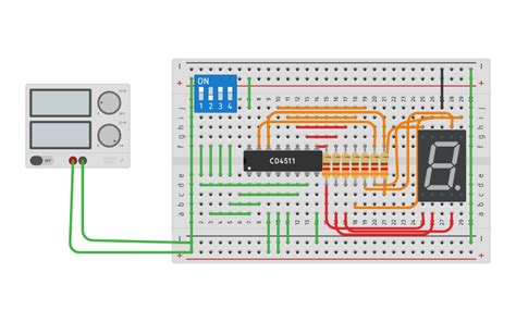 Circuit Design Decodificador Cd4511 Tinkercad