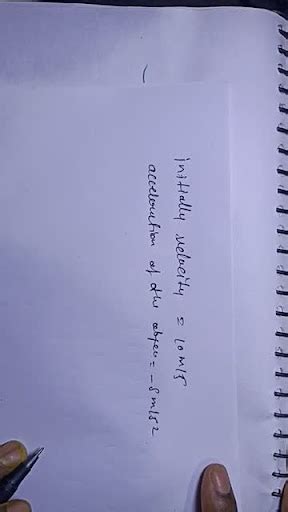 A Particle Has Initial Velocity 10 M S It Moves Due To A Constant Force