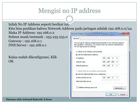 Konfigurasi Ip Internet Protokol V4 PPTX