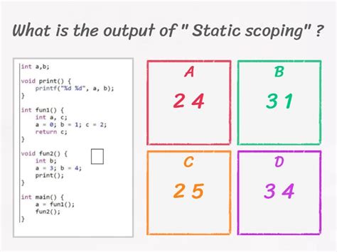 Static And Dynamic Scoping Quiz