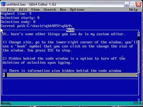 Tutorial On How To Use My Custom Editor For QB64 YouTube