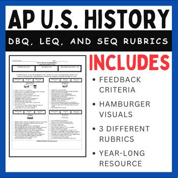 Ap U S History Rubric Long Essay Dbq Short Response By Will Pulgarin