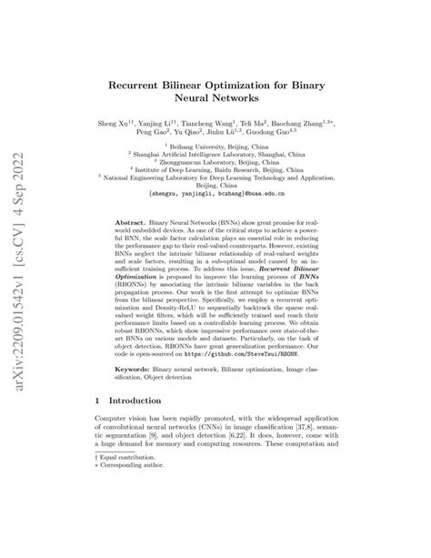 recurrent bilinear optimization for binary neural networks deepai