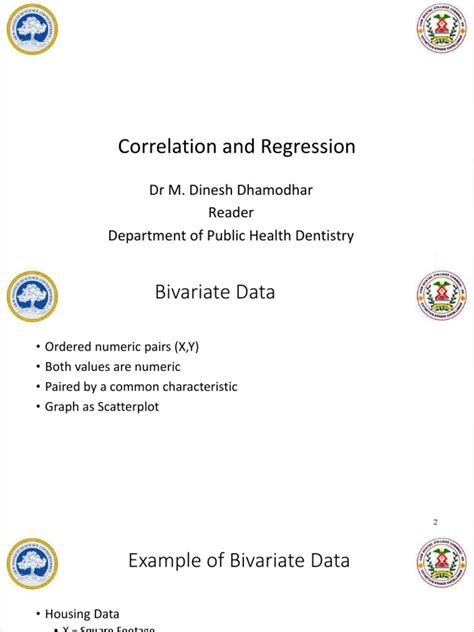 Dr Dinesh Biostat Corelation And Regression 1 Min Pdf