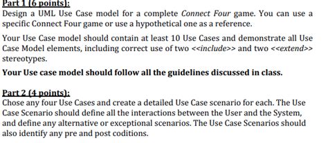 Solved Part Points Design A UML Use Case Model For A Chegg