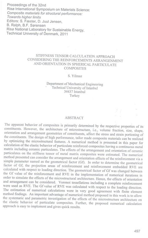 Pdf Stiffness Tansor Calculation Approach Considering The Reinforcements Arrangement And
