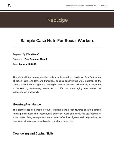 Free Case Note Templates Editable And Printable