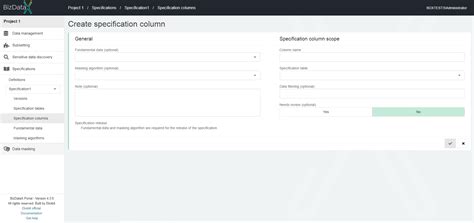 Specification Columns