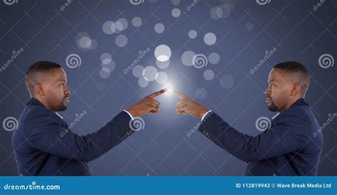 Clone Twin Man Touching Himself With Sparkles Stock Image Image Of Digital Full 112819943