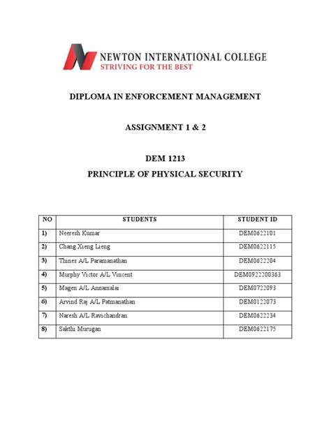 Physical Security Assignment Pdf Physical Security Capital Market