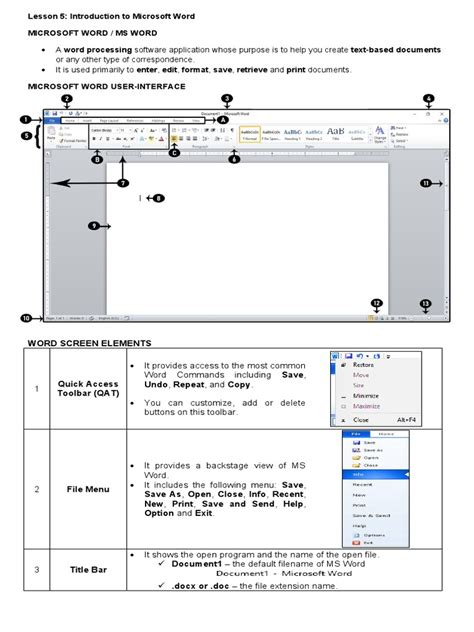 Ict Lesson 5 Pdf Microsoft Word Paragraph