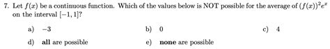 solved 7 let f x be a continuous function which of the