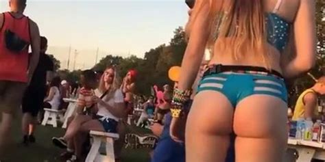 Butt Cheeks Jiggling As She Walks