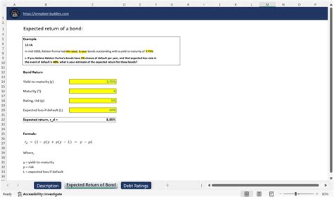 Expected Return On Bond Template Buddies