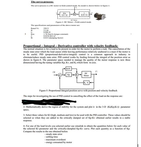 The Servo Process The Servo Process Is A DC Motor In Field Control Mode Its Model Is Shown