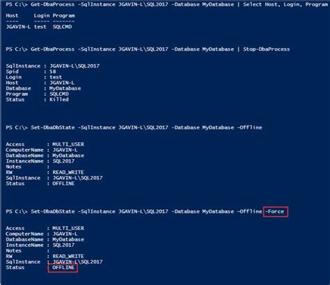 how to take sql server database offline