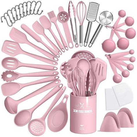 Lysbbdzsm 33 Pcs Silicone Cooking Utensil Set Non Stick Heat Resistant