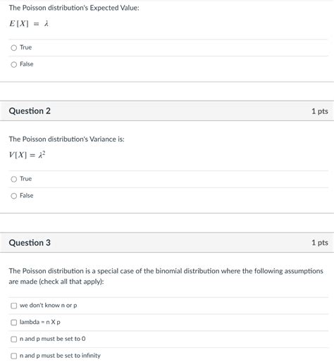 Solved The Poisson distribution s Expected Value E X λ O Chegg