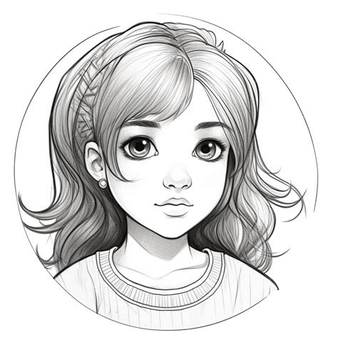 Pencil Sketch Girl Face