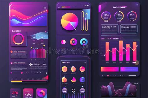 Mobile App Infographic Template With Modern Design Weekly And Annual