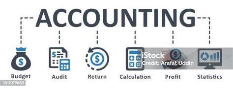 회계 아이콘 벡터 일러스트 레이 션 감사 통계 원장 균형 예산 수익 세금 계산 인포 그래픽 템플릿 프레 젠 테이션 개념 배너 픽토그램 아이콘 세트 아이콘 돈벌이에 대한 스톡