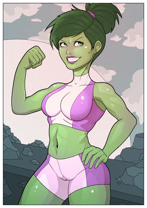 The Incredible Hulk She Hulk Pin Up By Hallowinkie Hentai Foundry