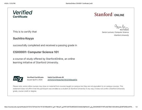 Im Happy To Share That Ive Obtained A New Certification From Stanford