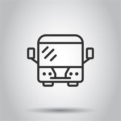 플랫 스타일의 버스 아이콘 격리된 흰색 배경에 코치 벡터 그림 Autobus 차량 비즈니스 개념 프리미엄 벡터