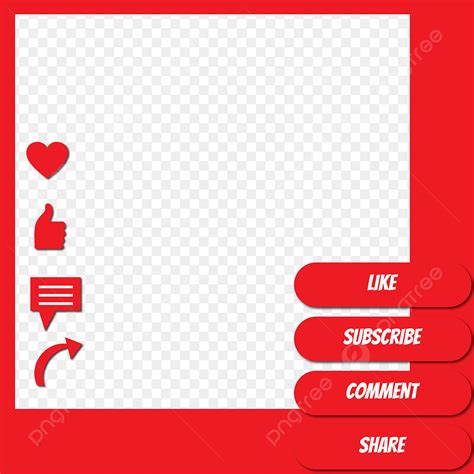Youtube Button With Red Border Frame Free Download Png Button Png