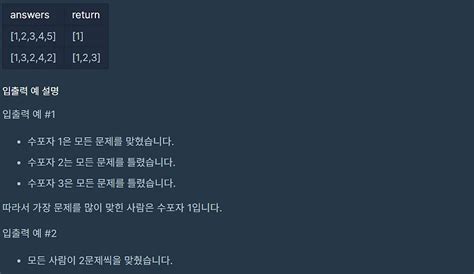 프로그래머스 완전탐색 Lv1 모의고사