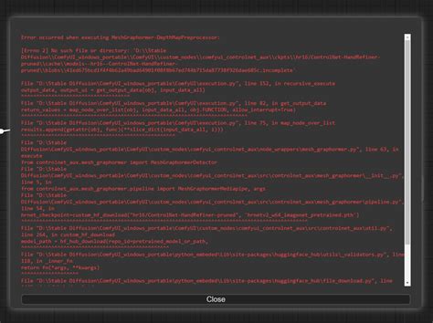 Need Help With Meshgraphomer Depthmapprepocessor Error Ive