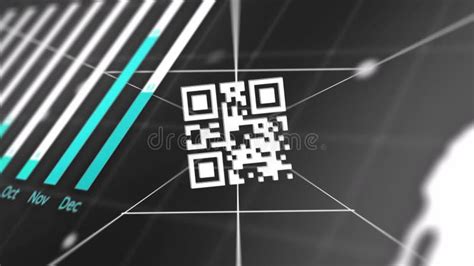 Animation Of Qr Code And Data Processing Over Dark Background Stock