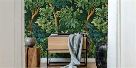 Laurel Leaf Garden Pattern Wallpaper