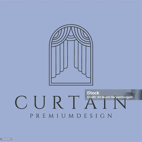 커튼 프리미엄 아이콘 라인 아트 로고 벡터 상징 일러스트 레이 션 디자인 0명에 대한 스톡 벡터 아트 및 기타 이미지 0명 가정 생활 가정의 방 Istock