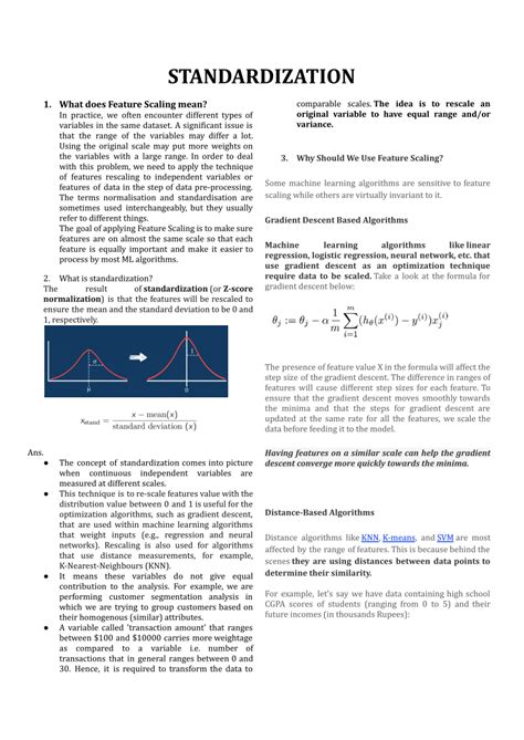 Pdf Standardization In Machine Learning