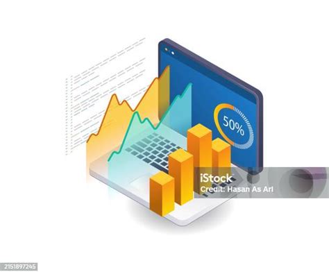 전문 분석 비즈니스 컴퓨터 인포 그래픽 3d 일러스트 평면 아이소 메트릭 개념에 대한 스톡 벡터 아트 및 기타 이미지 개념