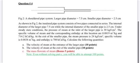 Solved Question 4 Fig 2 A Shouldered Pipe System Larger